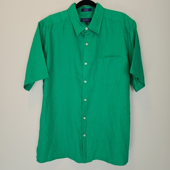 Alan Flusser | Shirts | Alan Flusser Nwt Linen Green Buttondown Shirt Large | Poshmark